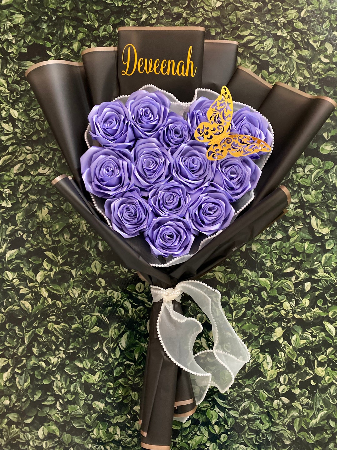 Heart Shaped Eternal Rose Bouquet, Lilac Eternal Rose Bouquet, Gift for Anniversary, Birthday ...
