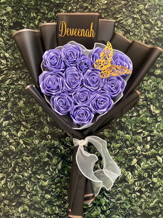 Heart Shaped Eternal Rose Bouquet, Lilac Eternal Rose Heart Shaped Eternal Rose Bouquet, Lilac Eternal Rose