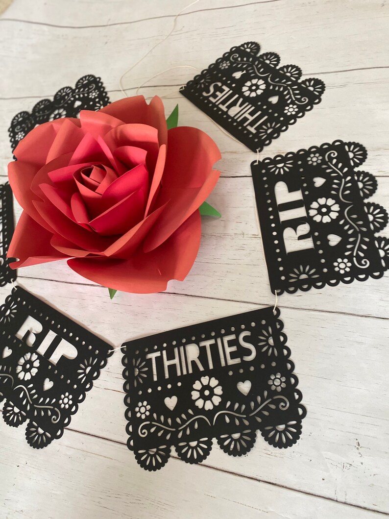 RIP 30s 40th Birthday Theme Papel Picado Banner Party Decor - Etsy Finland