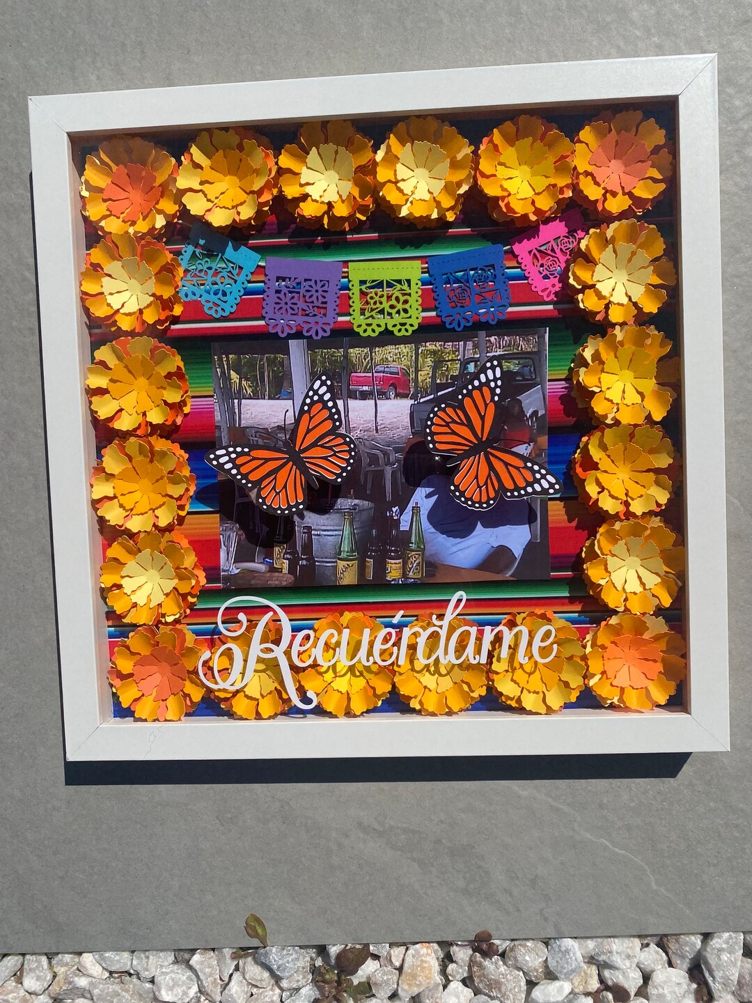12"x12" Ofrenda Shadow Box, Day of the Dead Shadow Box, Recuerdame ...