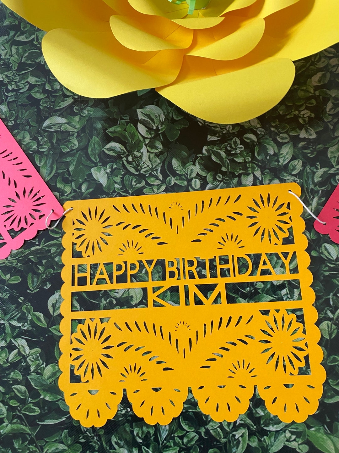 Happy Birthday Custom Fiesta Party Papel Picado Banner, Party Decor ...
