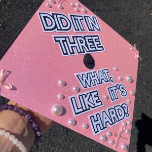 What? Like It’s Hard? Grad Cap Topper, Pink Graduation Cap Topper ...