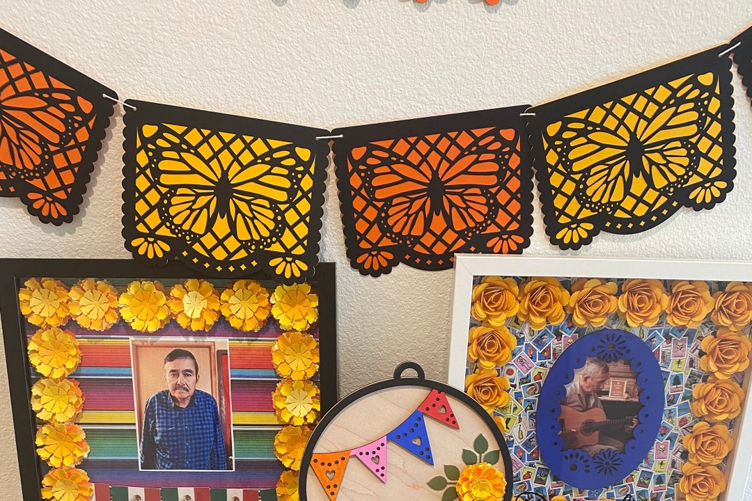Ofrenda Día De Los Muertos Papel Picado Banner, Ofrenda Banner, Day of ...