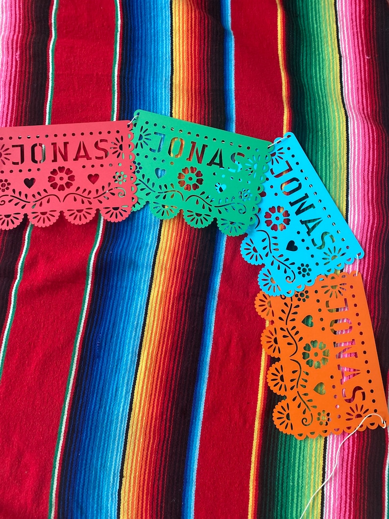 Custom Multi Color Fiesta Papel Picado Banner, Fiesta Party, Party ...
