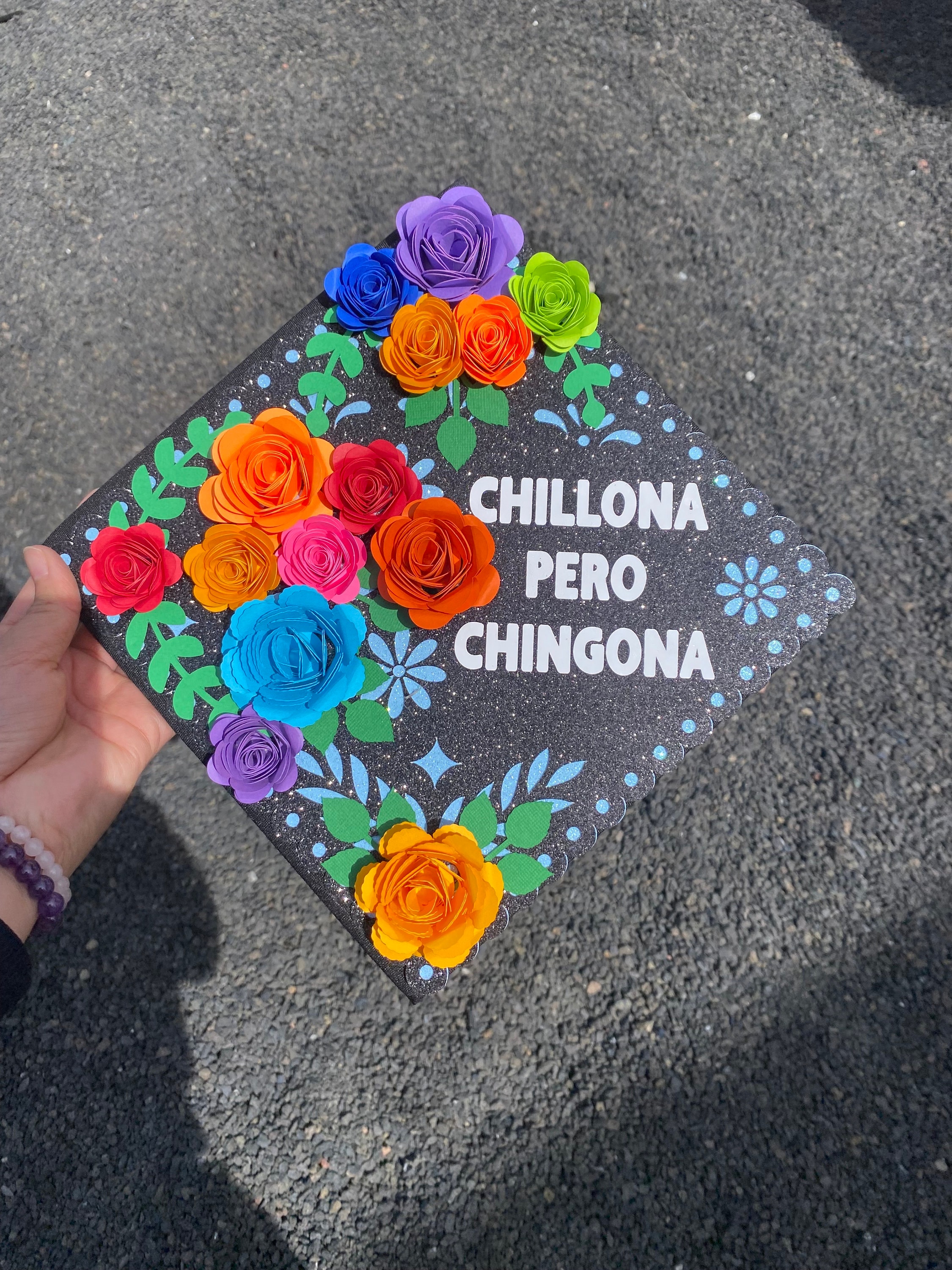 Chillona Pero Chingona Mexican Papel Picado Graduation Cap Topper ...