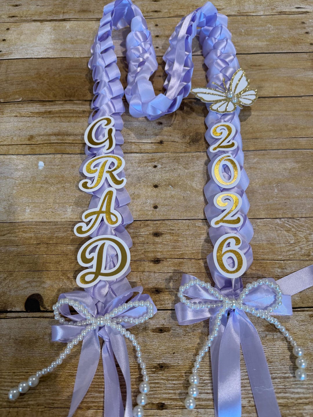 Lilac Graduation Lei, Personalized Satin Ribbon for Graduation Gift ...