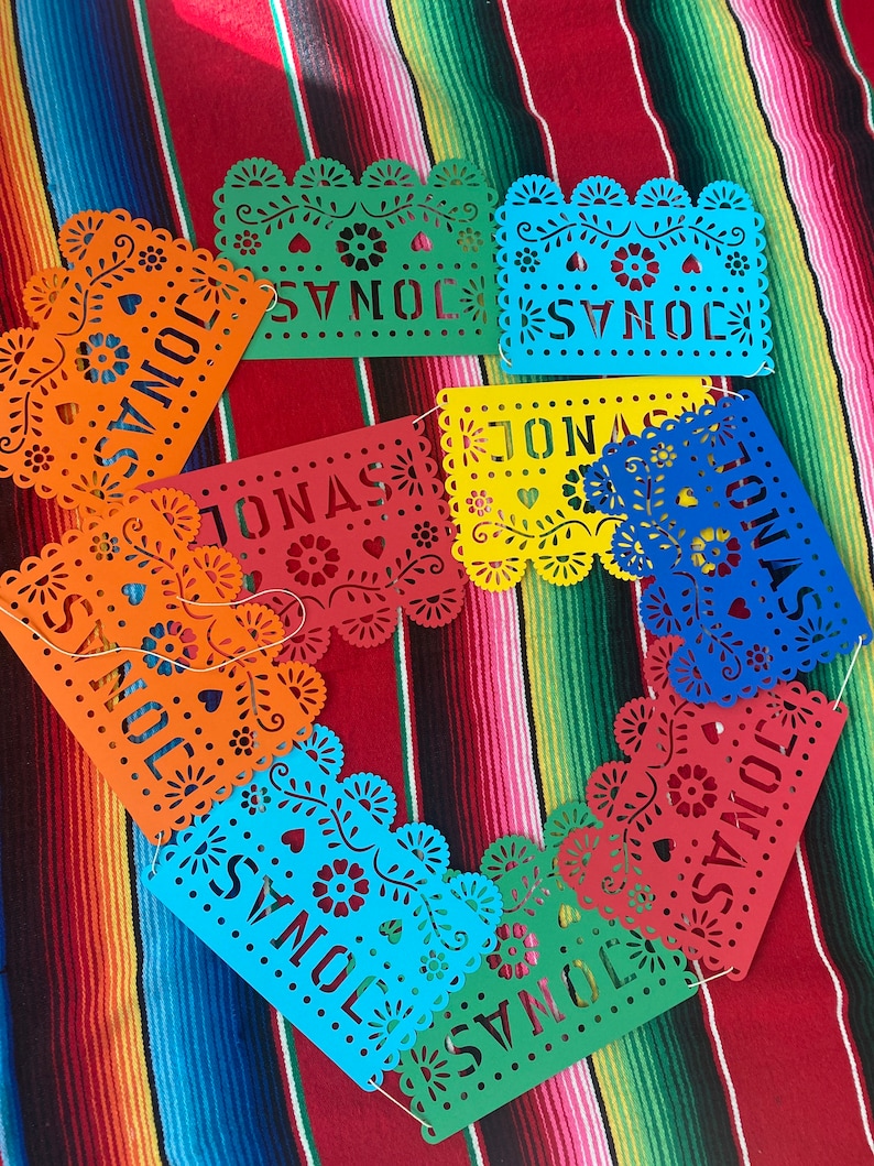 Custom Multi Color Fiesta Papel Picado Banner, Fiesta Party, Party ...