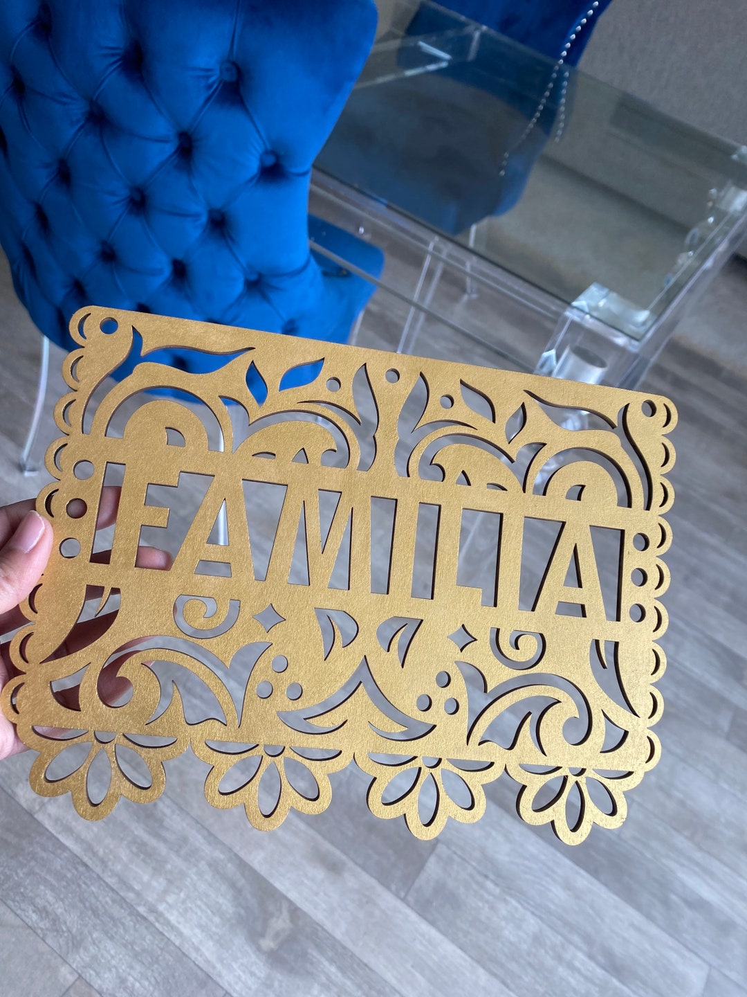 Custom Papel Picado Mexican Name Sign, Wood Papel Picado Name Home ...