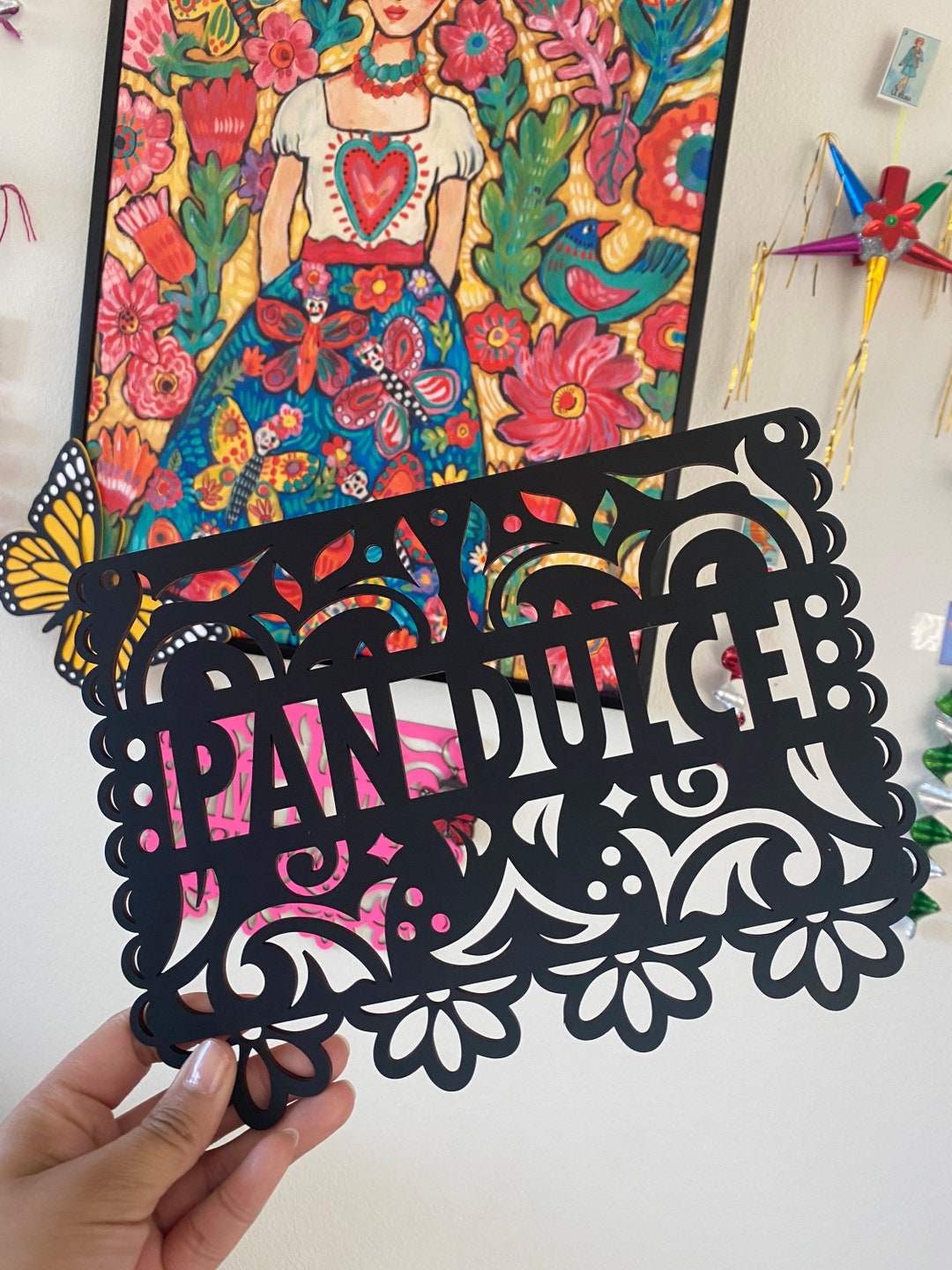 Custom Papel Picado Mexican Name Sign, Wood Papel Picado Name Home ...