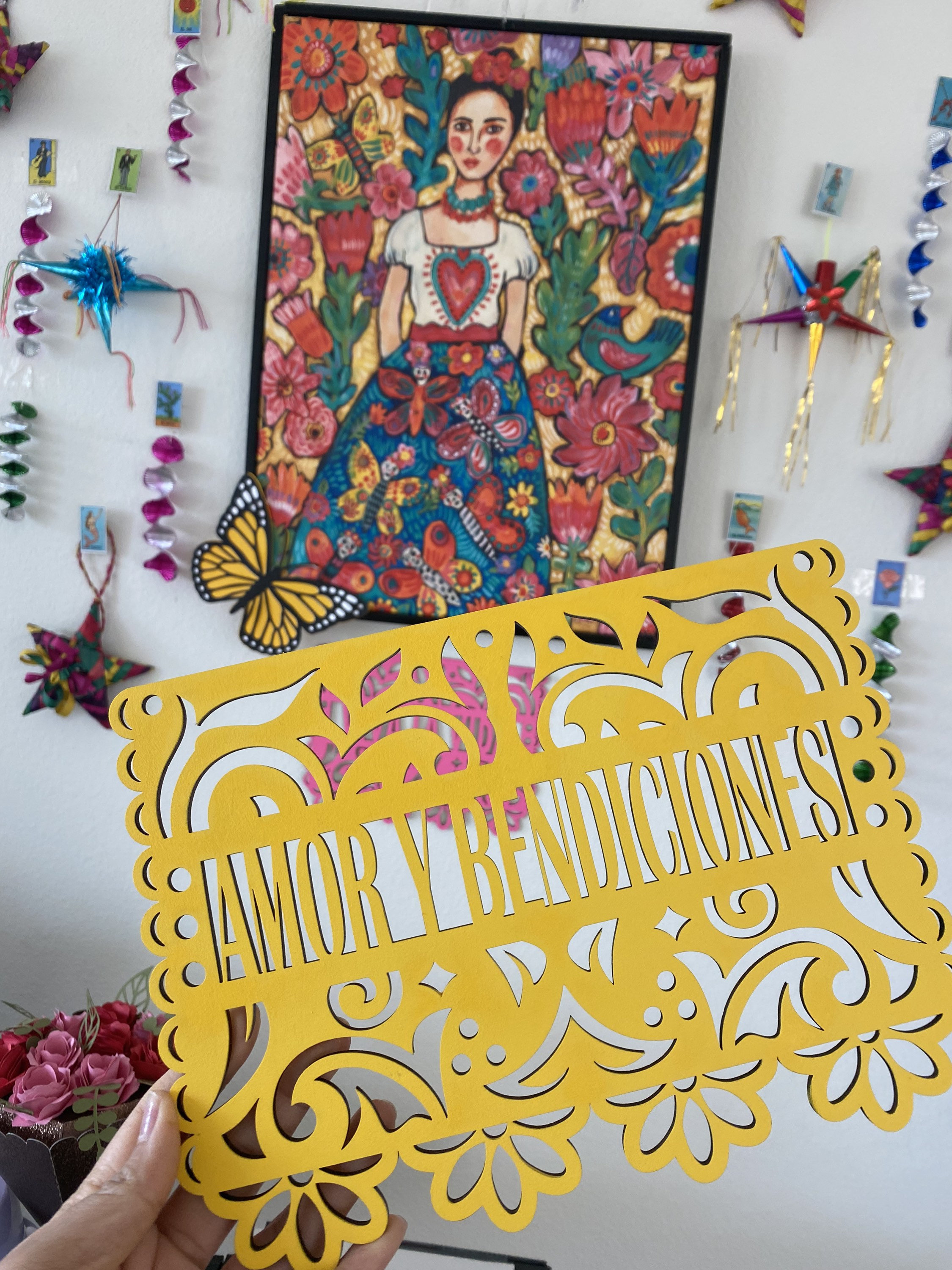 Custom Papel Picado Mexican Name Sign, Wood Papel Picado Name Home ...