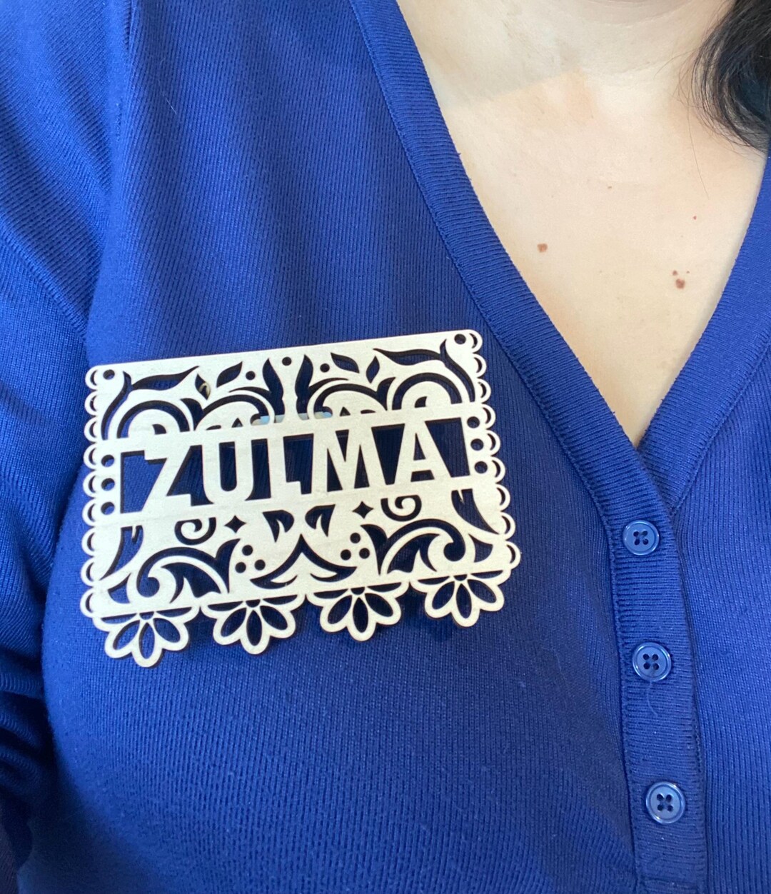Custom Fiesta Party Name Tag, Event Name Tags, Custom Tiny Papel Picado ...