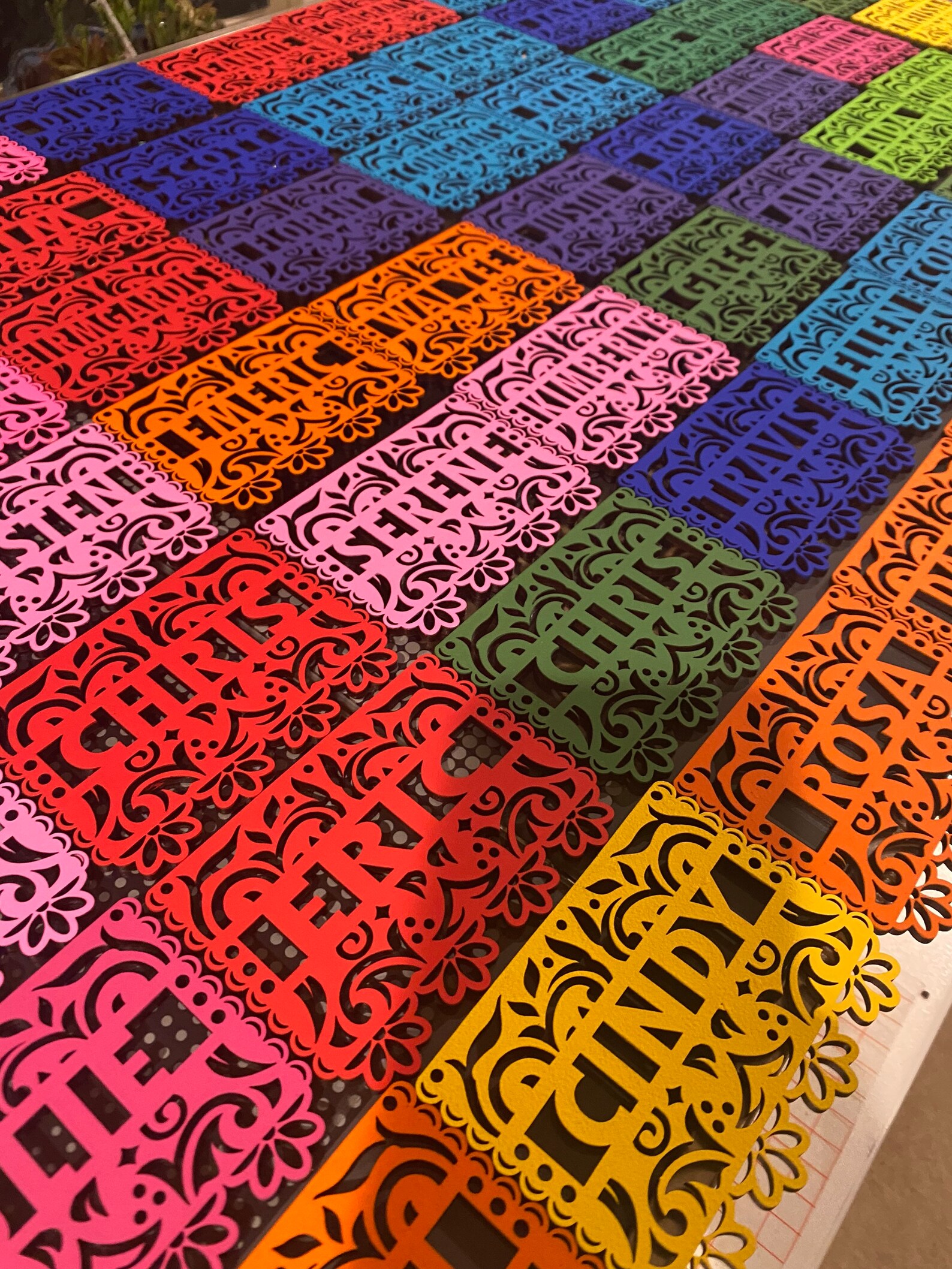 Placecards Papel Picado Mexican , Custom Tiny Papel Picado Wood ...