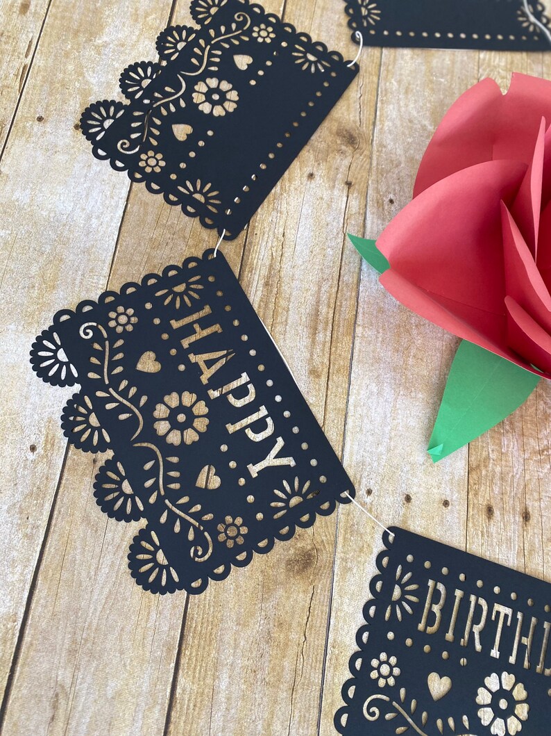 Custom Happy Birthday Papel Picado Banner Party Decor - Etsy