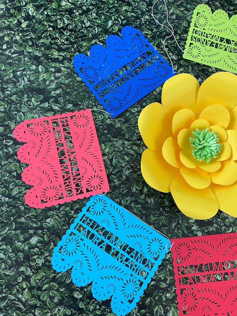 Feliz Cumpleaños, Birthday Custom Fiesta Party Papel Picado Banner ...
