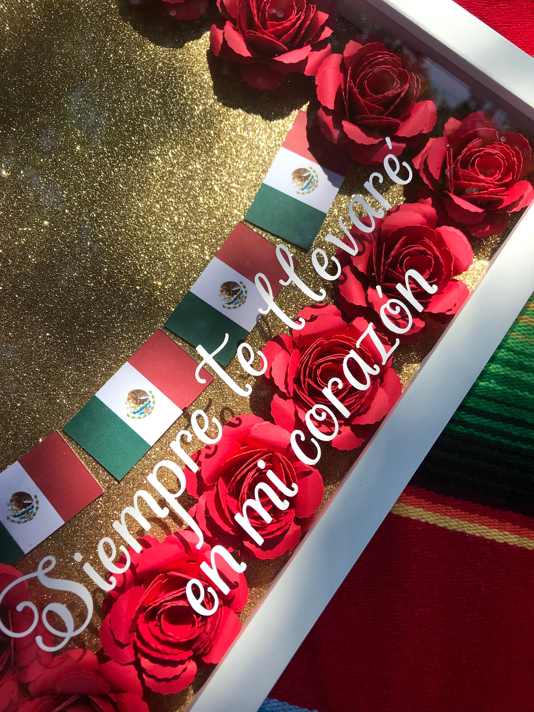 12"x12" Mexican Theme Memory Shadow Box, 3D Shadow Box, Memorial Shadow ...