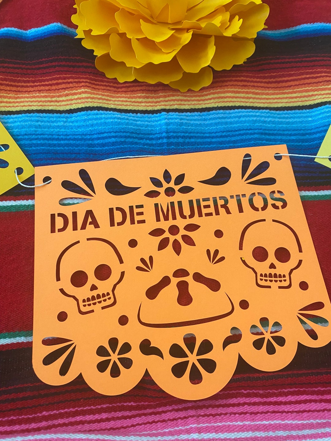 Ofrenda Día De Los Muertos Papel Picado Banner, Ofrenda Banner, Day of ...