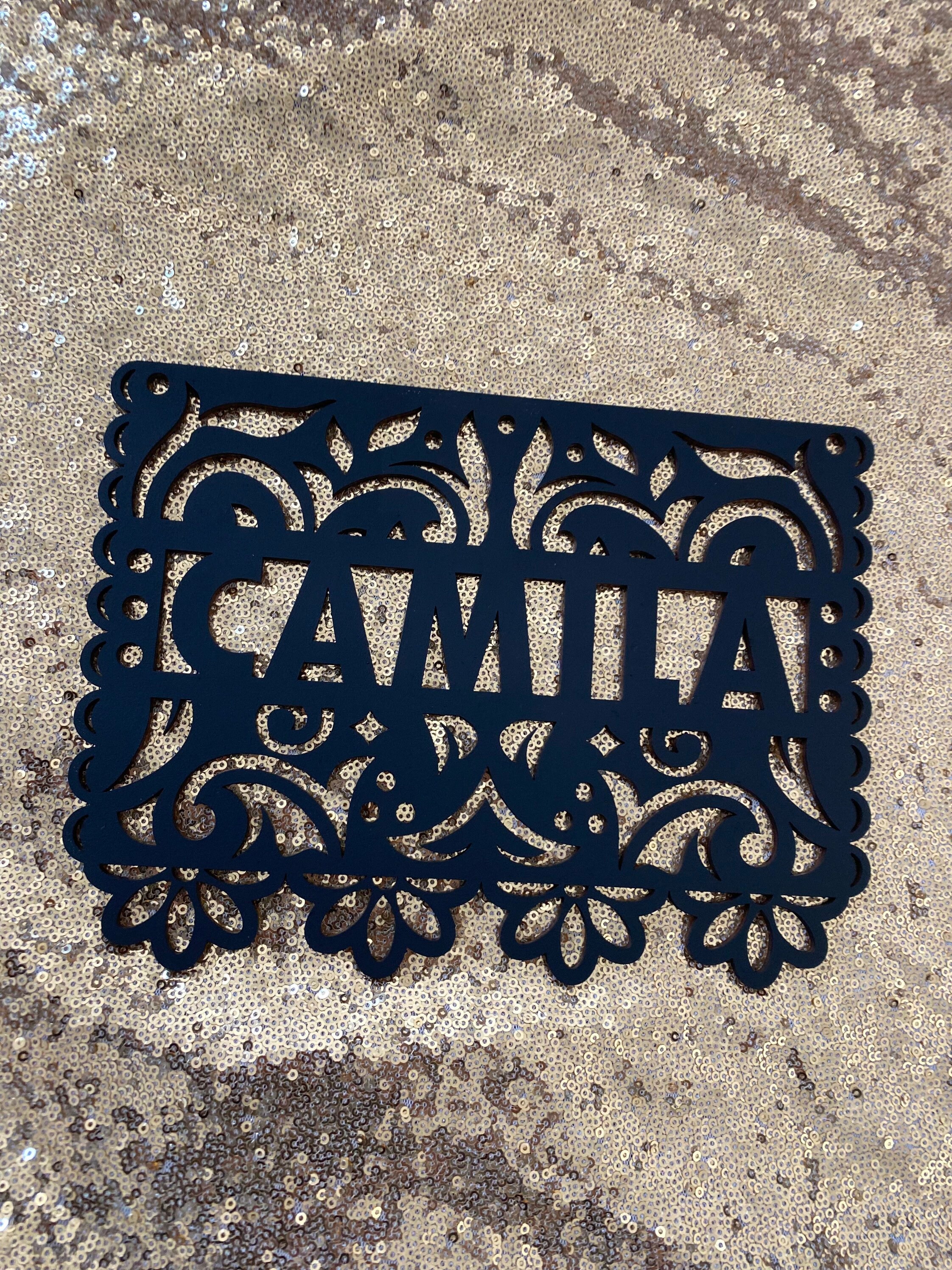 Custom Papel Picado Mexican Name Sign, Wood Papel Picado Name Home ...