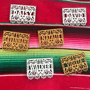 Placecards Papel Picado Mexican , Custom Tiny Papel Picado Wood ...