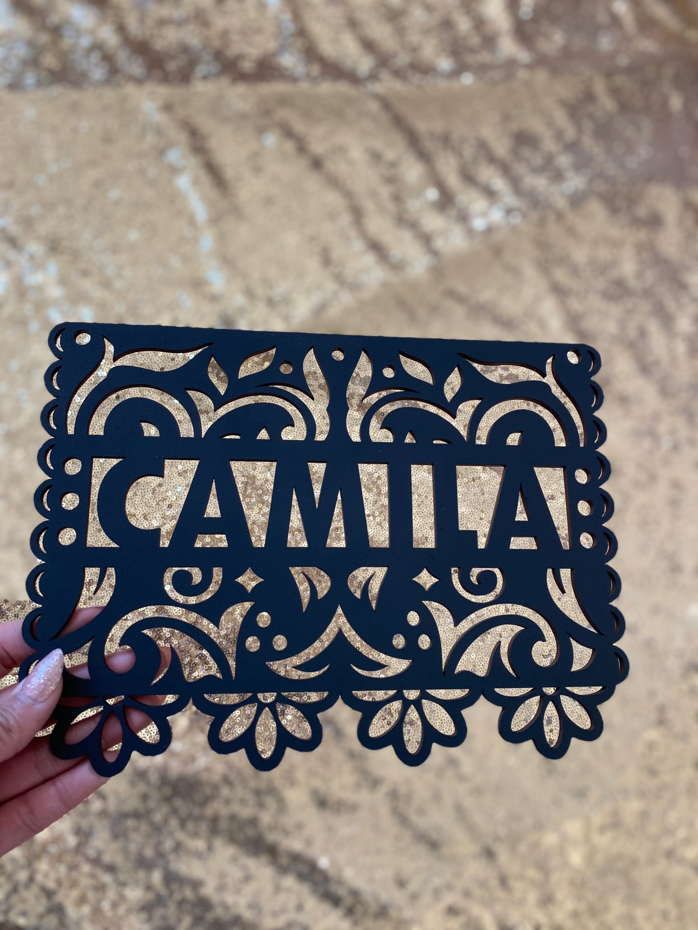 Custom Papel Picado Mexican Name Sign, Wood Papel Picado Name Home ...