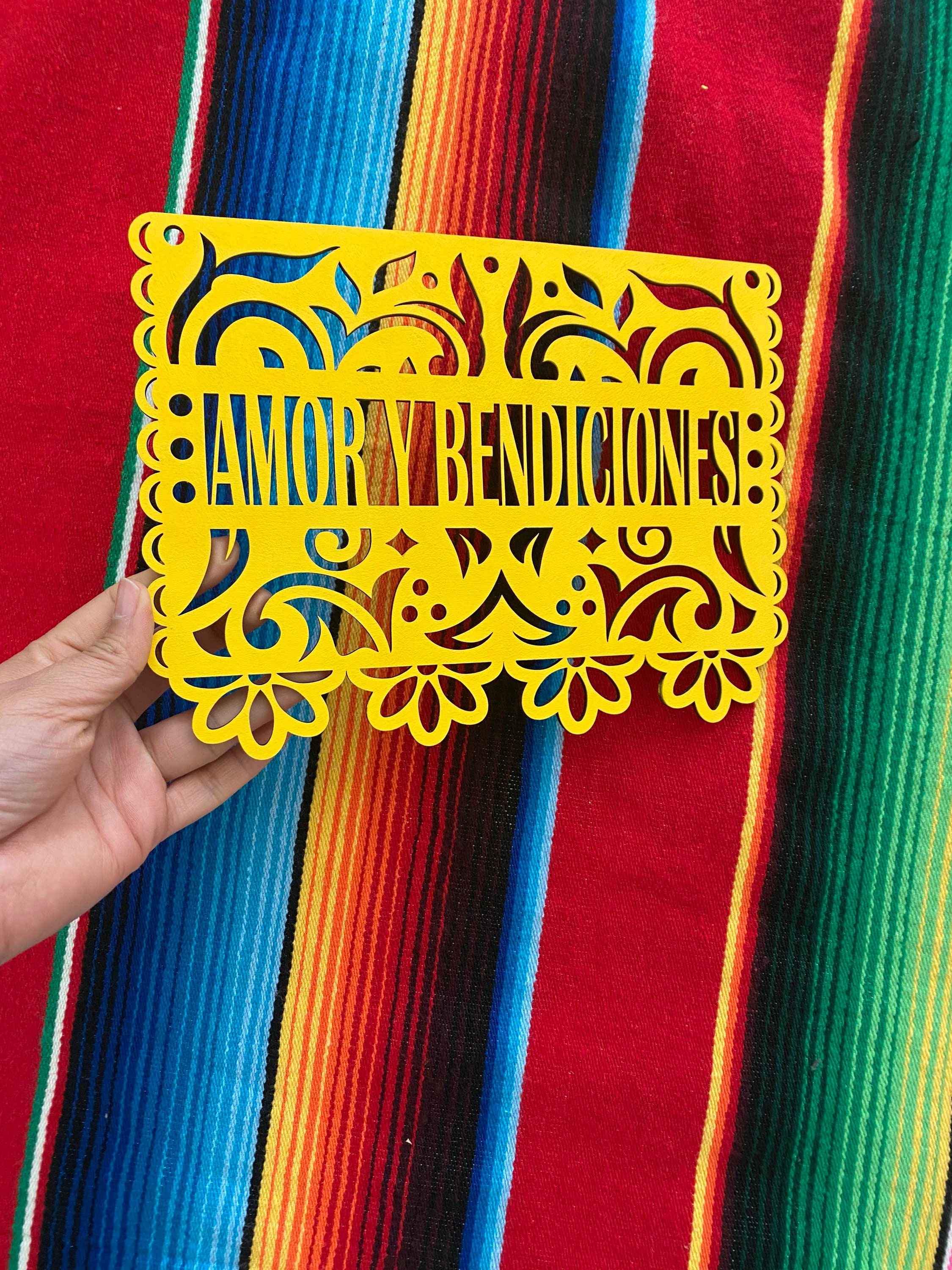 Custom Papel Picado Mexican Name Sign, Wood Papel Picado Name Home ...