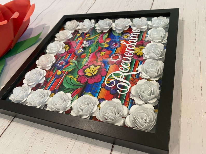 12"x12" Recuérdame Shadow Box, Marigold Picture Frame, Coco Recuerdame ...