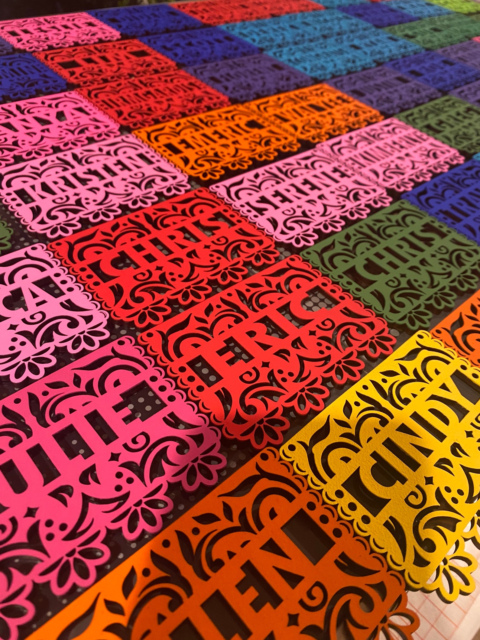 Placecards Papel Picado Mexican , Custom Tiny Papel Picado Wood ...