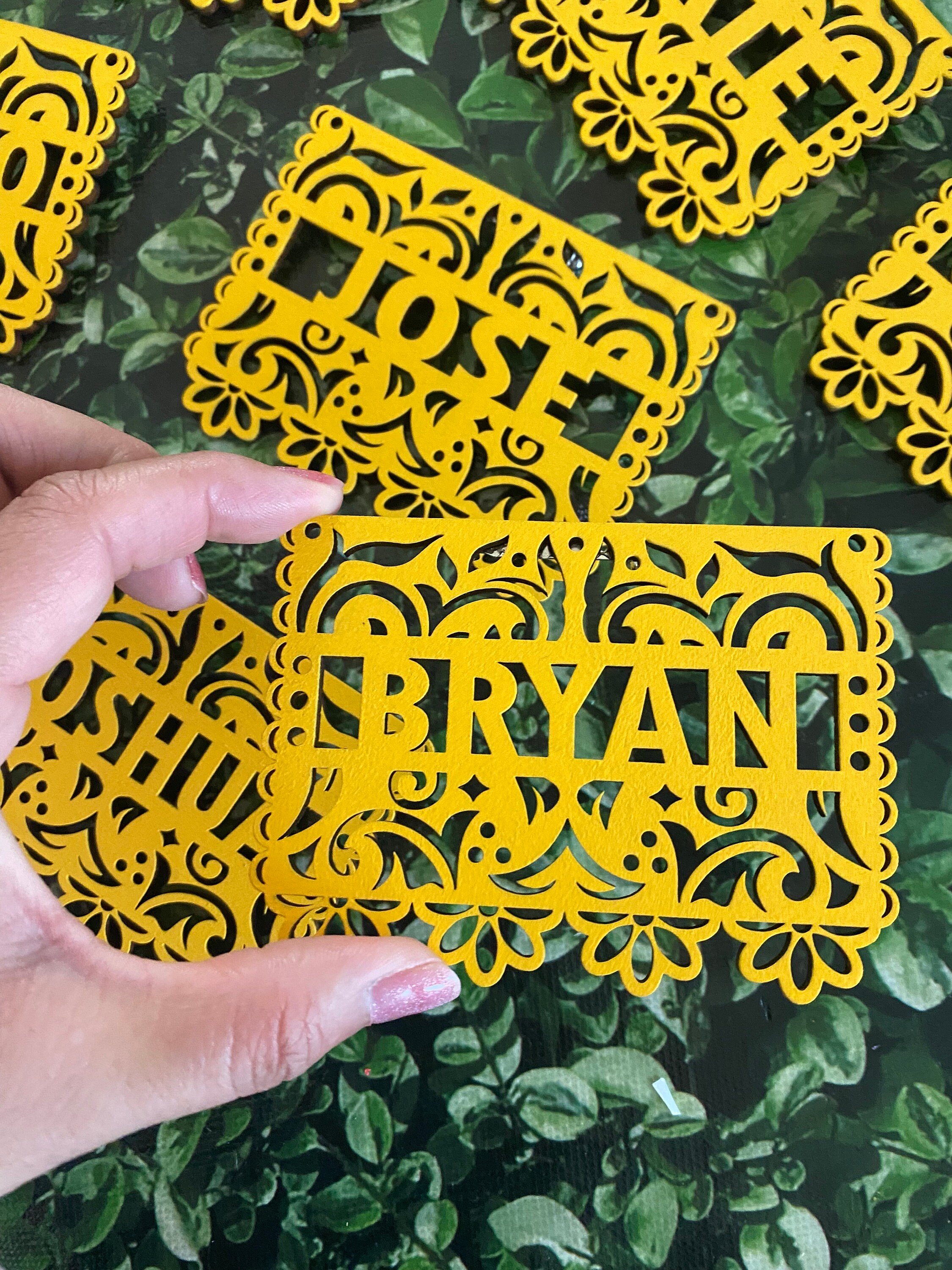 Custom Papel Picado Mexican Name Tags , Wood Papel Picado, Tiny Papel ...