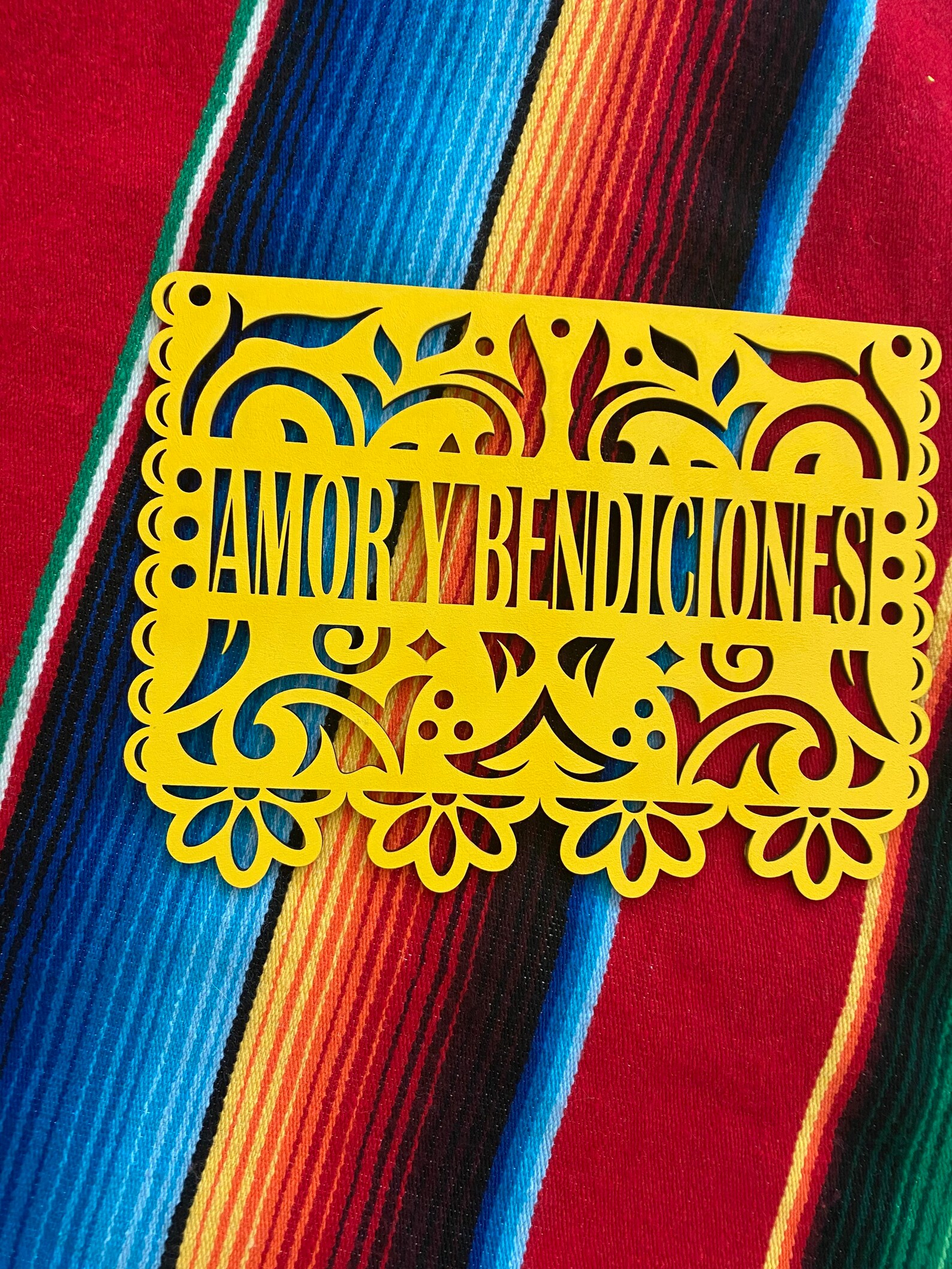 Custom Papel Picado Mexican Name Sign, Wood Papel Picado Name Home ...