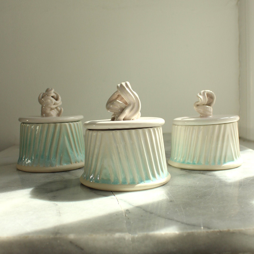 Ceramic Pot With Lid, Jewellery Dish Sugar Pot Lidded Pot Sugar Bowl ...