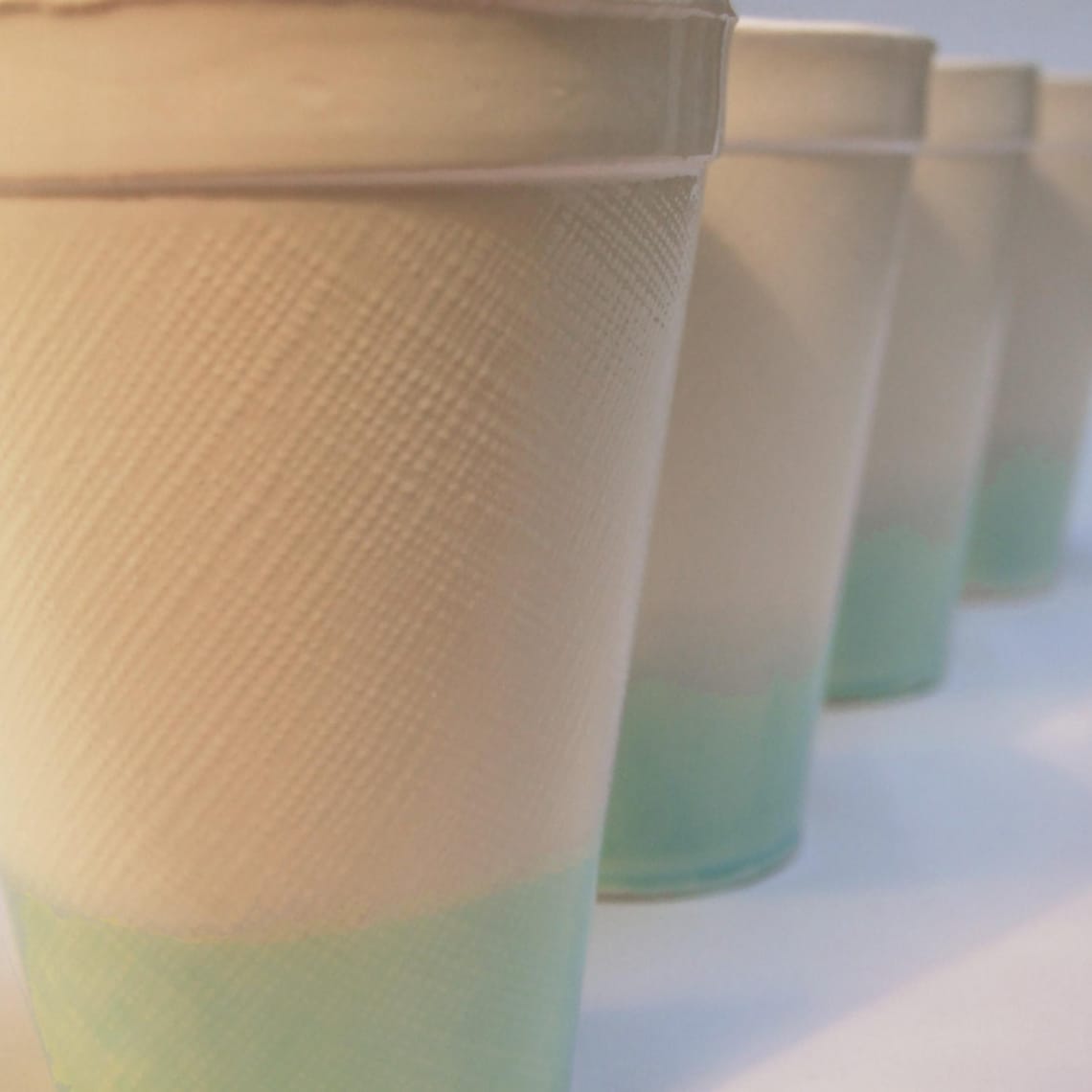 Blue and White Coffee Cups White Modern Ceramic Cups With - Etsy