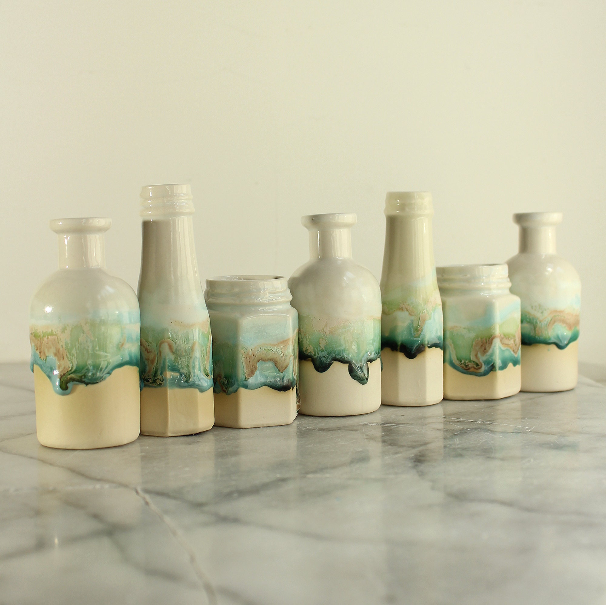 Ceramic Vase Gift Set Miniatures Bud Vase Flower Girl Gift for - Etsy UK