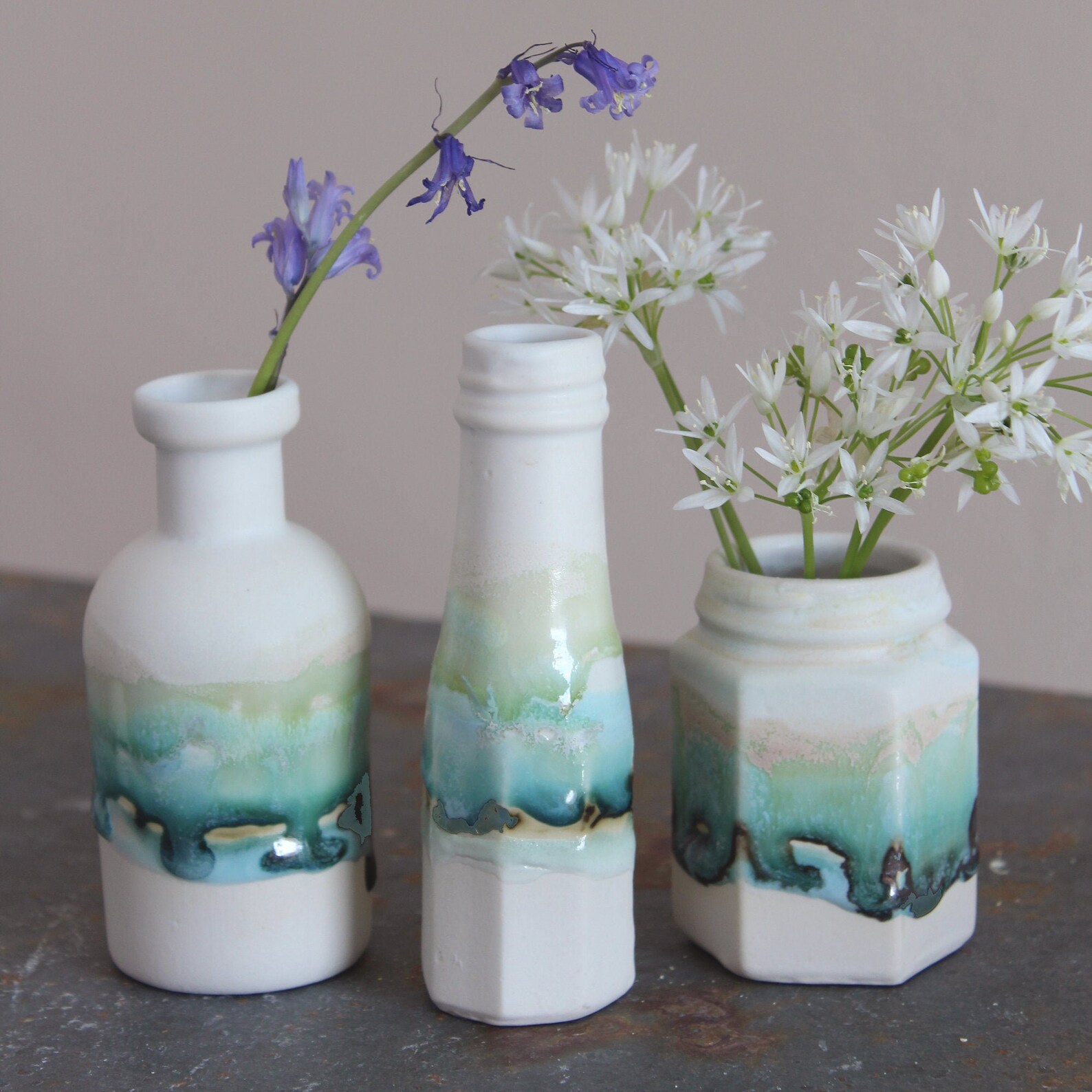 Ceramic vase gift set miniatures bud vase flower girl gift for | Etsy