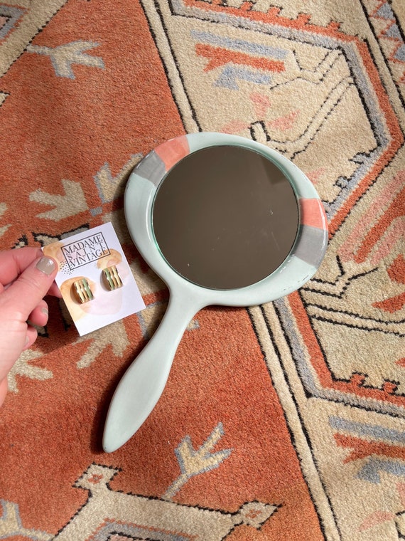 Vintage Post-modern Ceramic Hand Mirror by Vohann of - Etsy