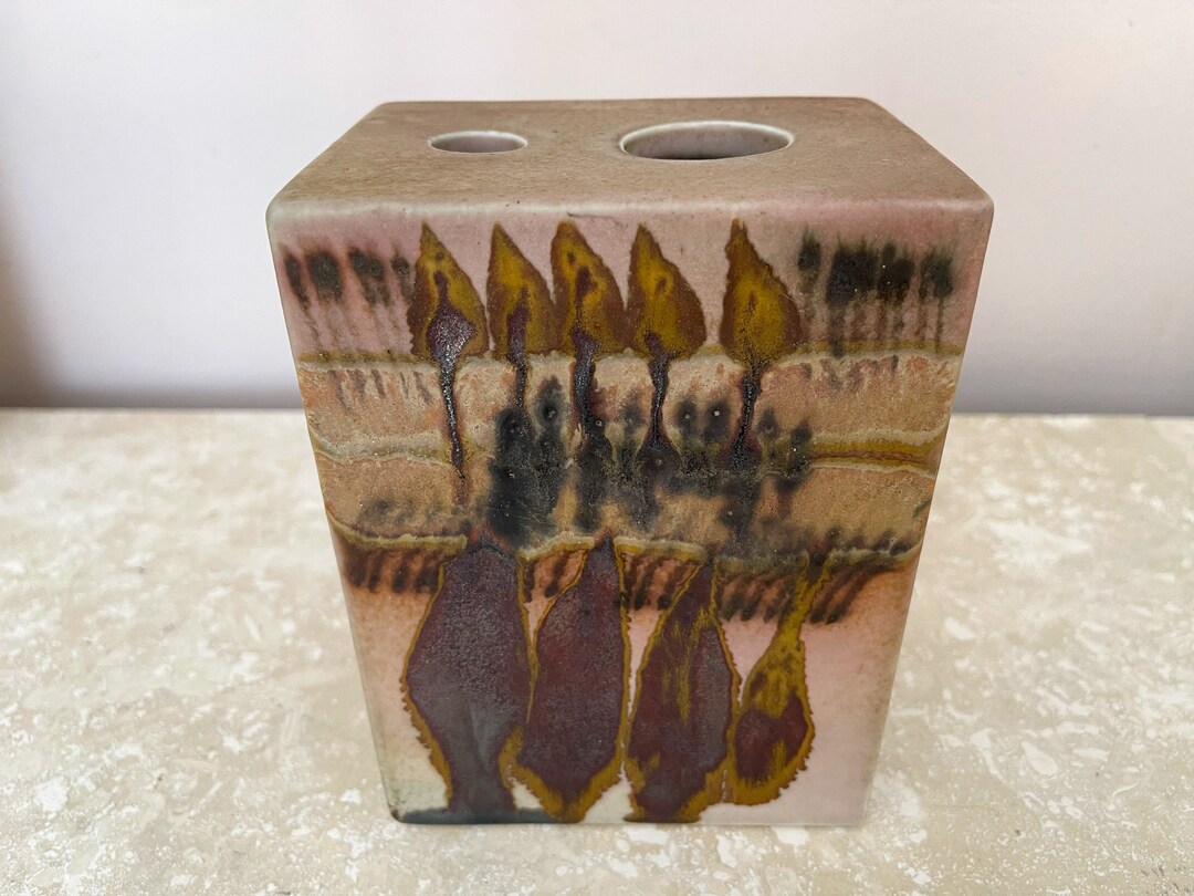 Midcentury Lisa Larson Pottery Vase With Rectangular Shape - Etsy