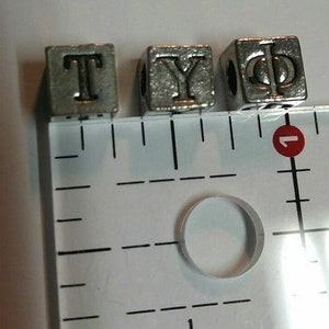 Greek Alphabet Letter Beads Sorority Fraternity 7mm Lead Free Pewter ...