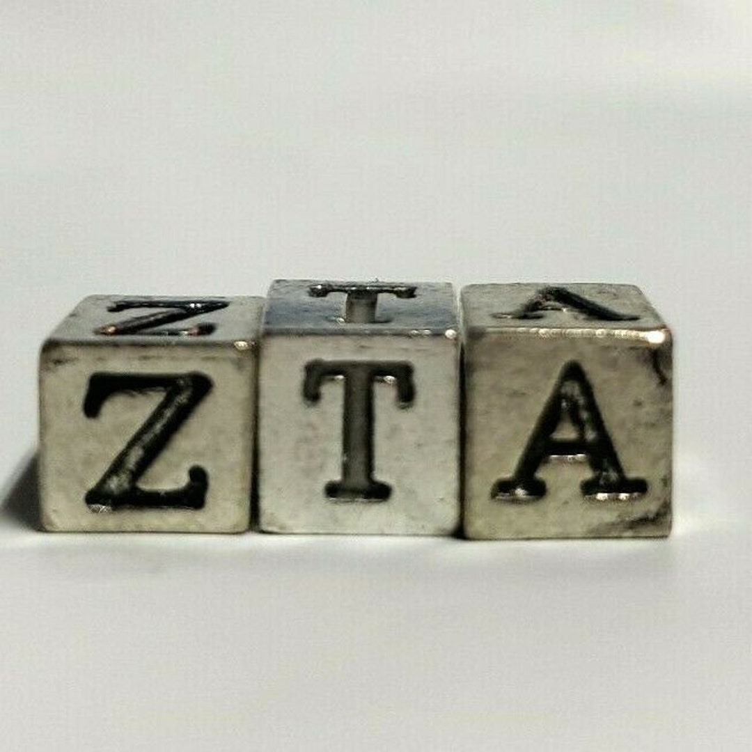 ΖΤΑ Zeta Tau Alpha Greek Alphabet Letter Beads 7mm Lead Free Pewter USA ...