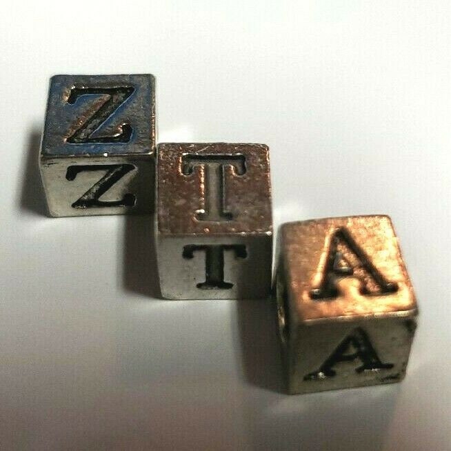 ΖΤΑ Zeta Tau Alpha Greek Alphabet Letter Beads 7mm Lead Free Pewter USA ...
