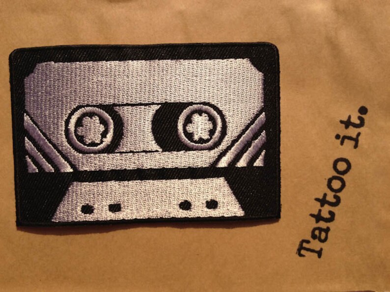 Retro Cassette Iron-on Patches Black & White Tape Cassette | Etsy
