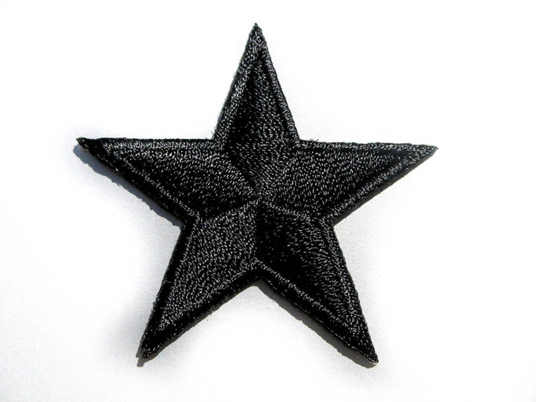 Star Patch BLACK Parche Iron-on Tamaño Mediano Bordado - Etsy España
