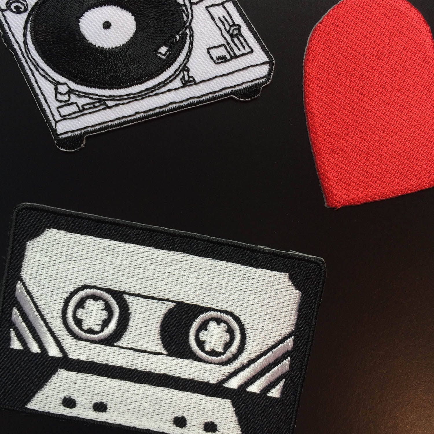 Retro Cassette Iron-on Patches Black & White Tape Cassette | Etsy