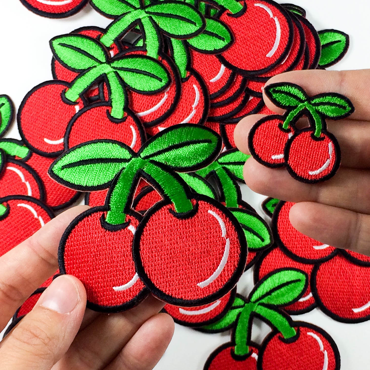 BIG Red Cherry Iron-on Patches Fruit Embroidery Appliqué | Etsy