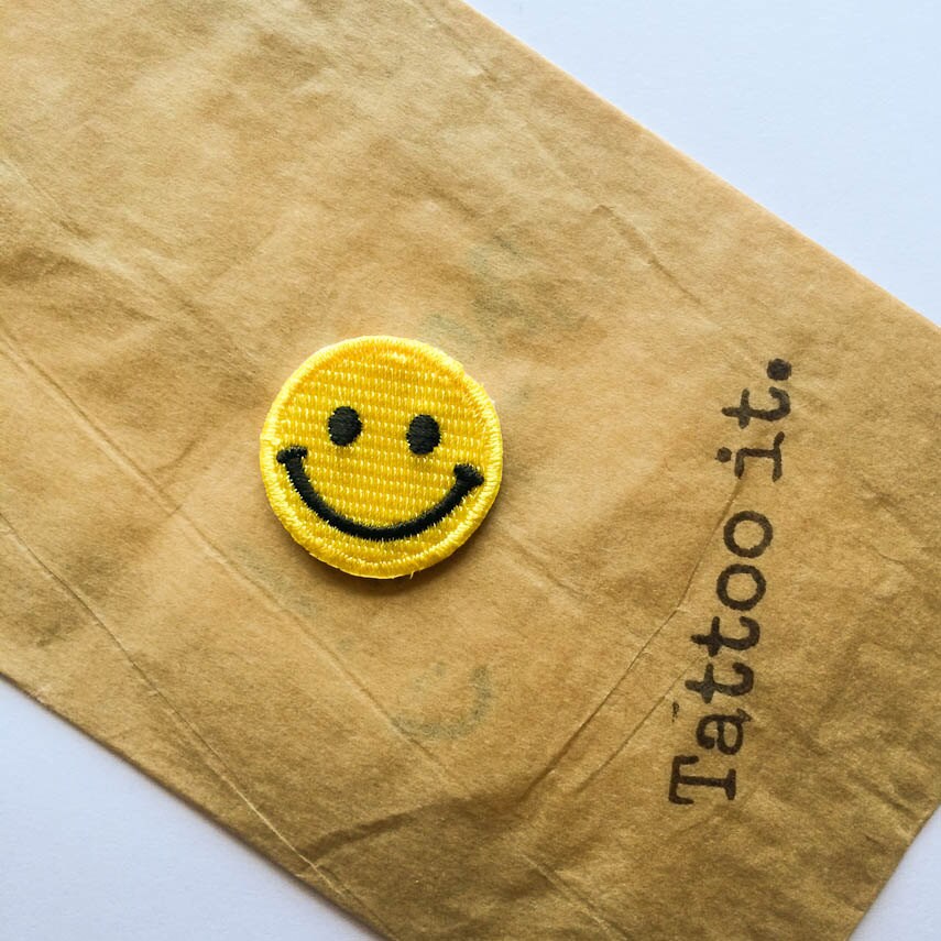Craft Supplies & Tools P095 Yellow Smiley Patch Yellow Happy Face ...