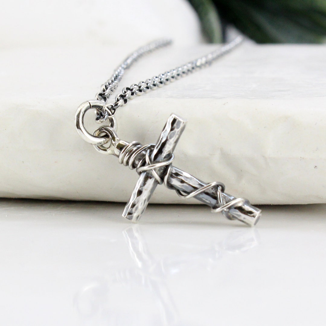 Silver Christian Cross Necklace - Cross Pendant- Sterling Silver ...