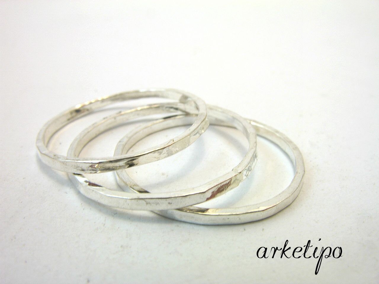 Stacking Rings Set of 3 Sterling Silver Handmade Rings | Etsy