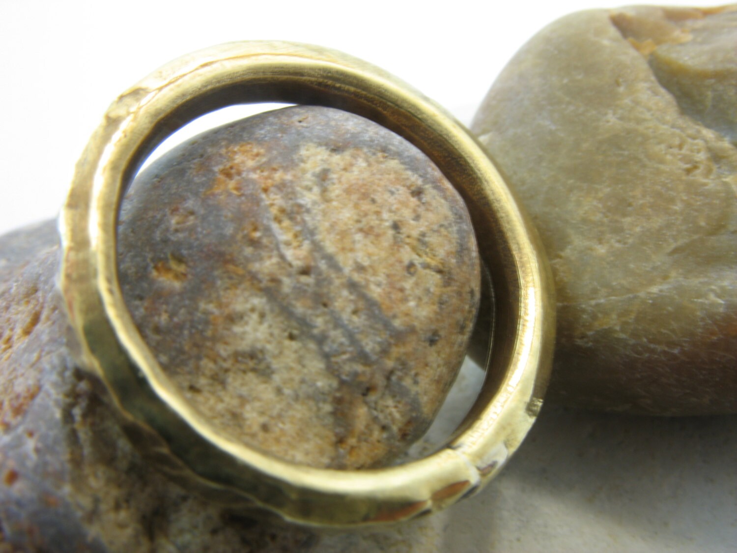 Gold Hammered Ring Men's Band Handmade Band Wedding - Etsy