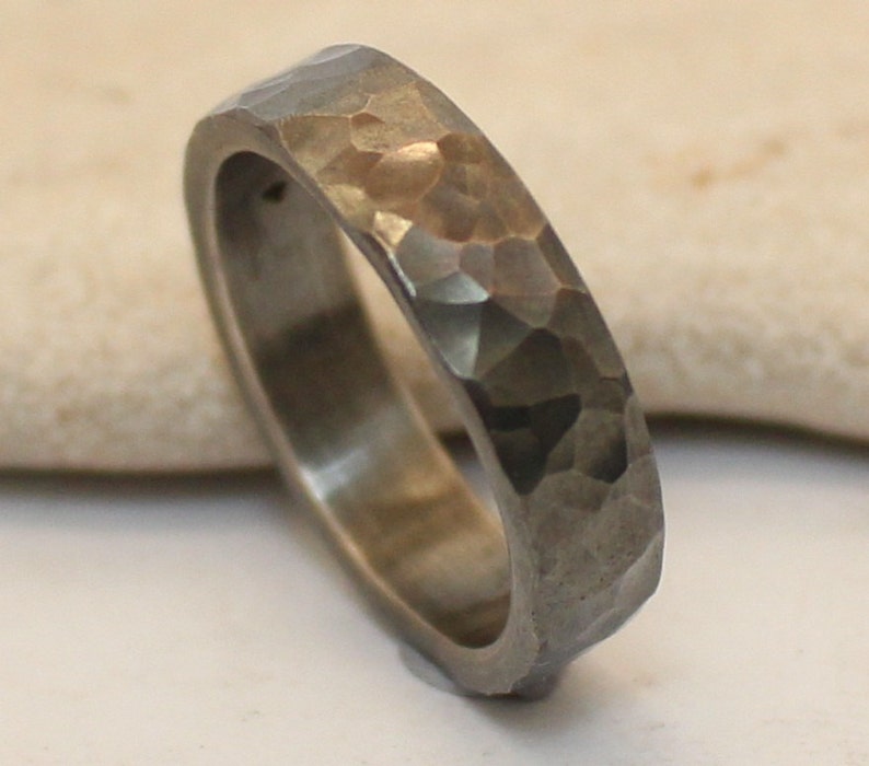 Personalized Sterling Silver Ring.. Hammered Oxidized Sterling - Etsy