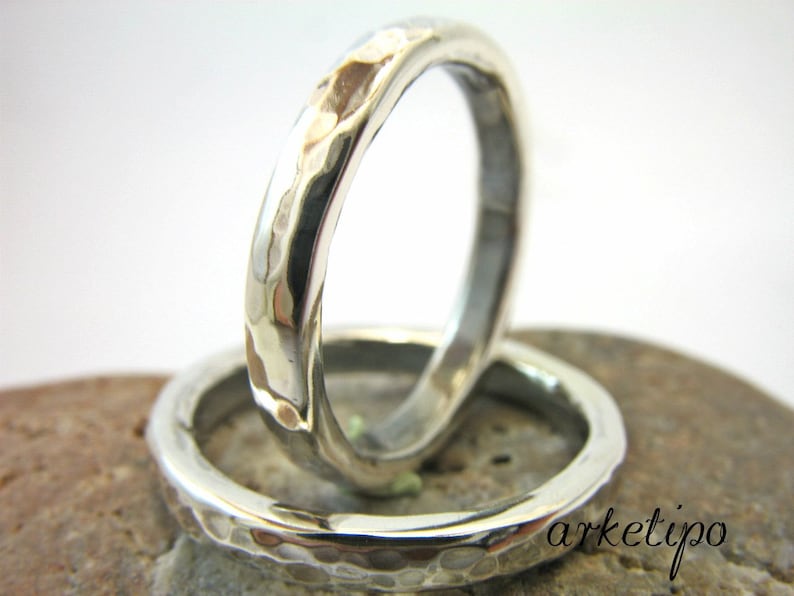 Handmade Sterling Silver Bands - Wedding Ring Set - Couple Ring - Set ...