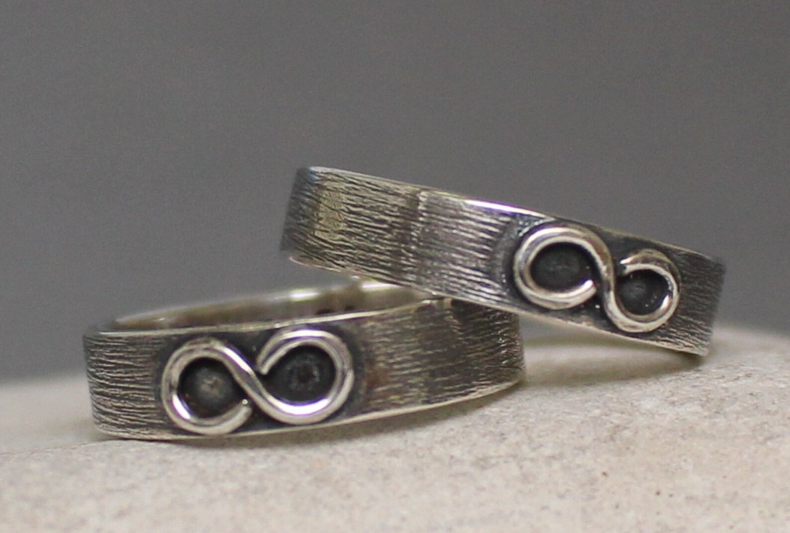To Infinity and Beyond Rings.. Wedding Bands Set of Two | Etsy