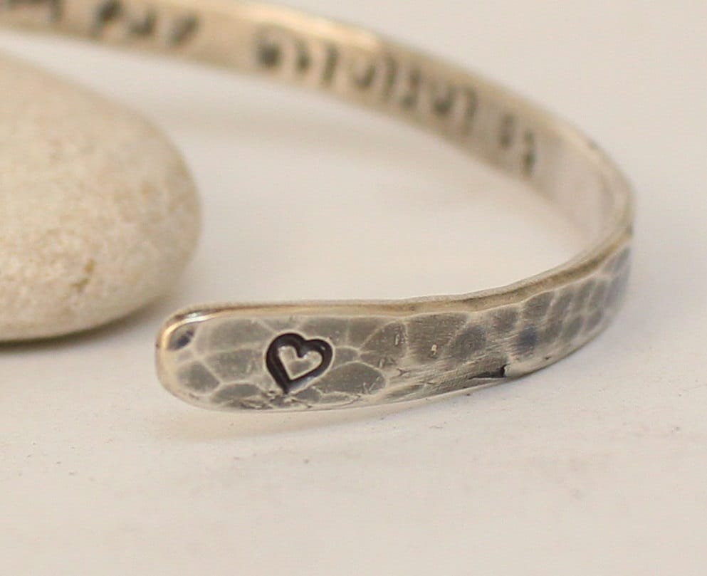 Personalized Sterling Silver Bangle Bracelet, Sterling Silver Cuff ...