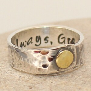 Personalized Sterling Silver Ring..handmade, Hammered Sterling Silver ...